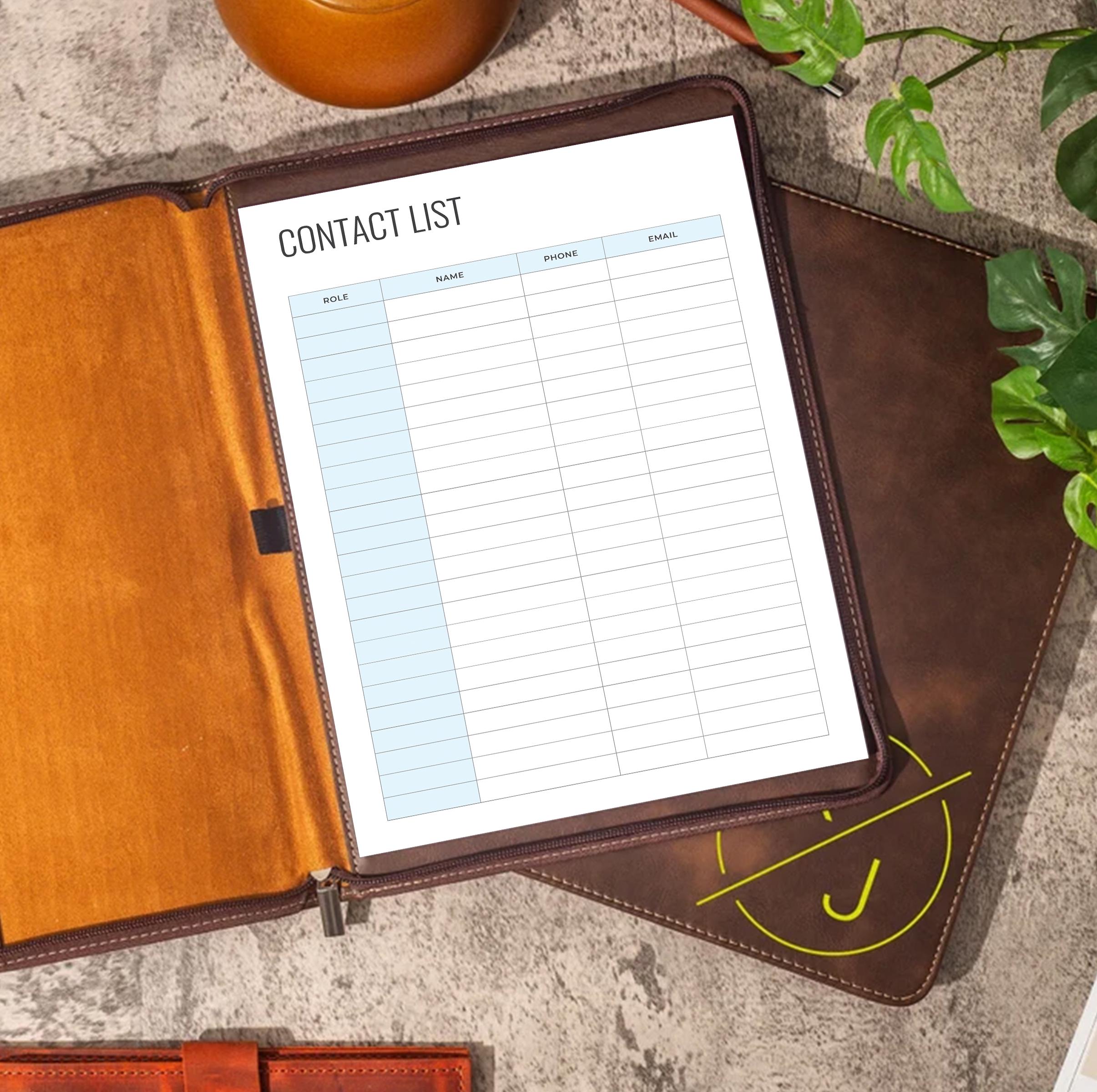 Editable Canva & MS Word Contacts List, Contacts Organizer, Address ...