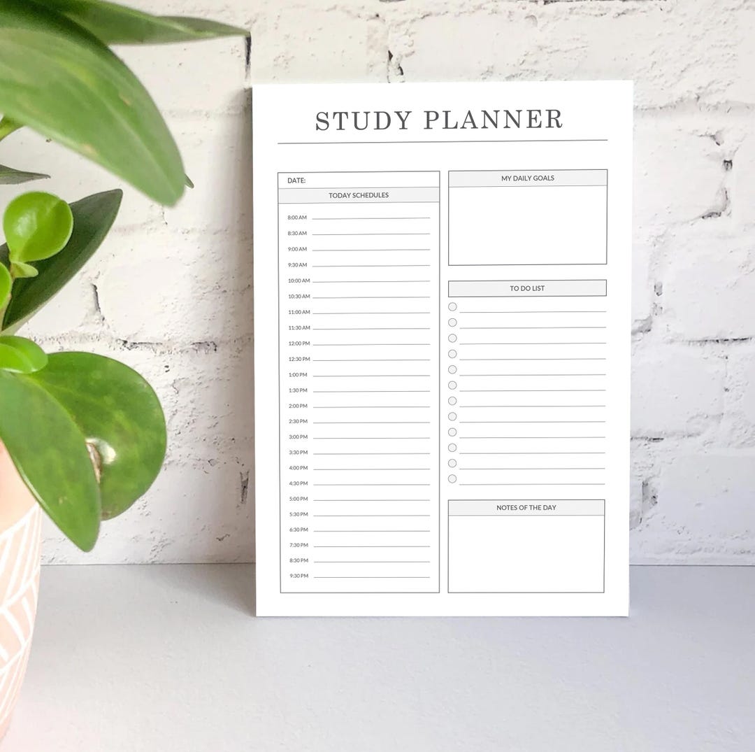 Printable Study Planner | Daily Student Planner Template PDF | Academic ...