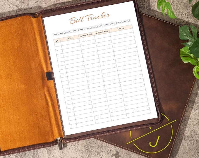 Bill Tracker, Canva & MS Word Bill Tracker Printable Template, Bill ...