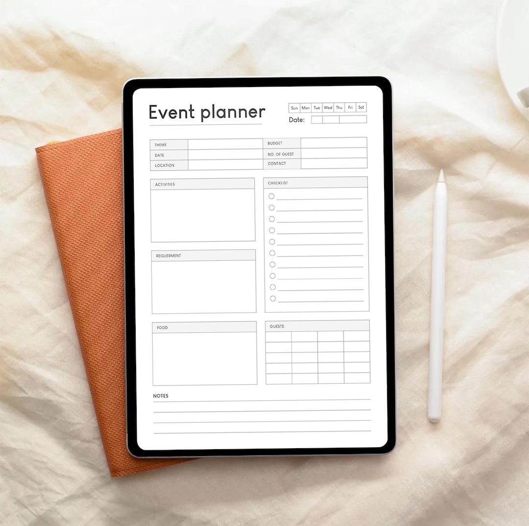 Printable Event Planner Template Minimalist Event Planning Sheet ...