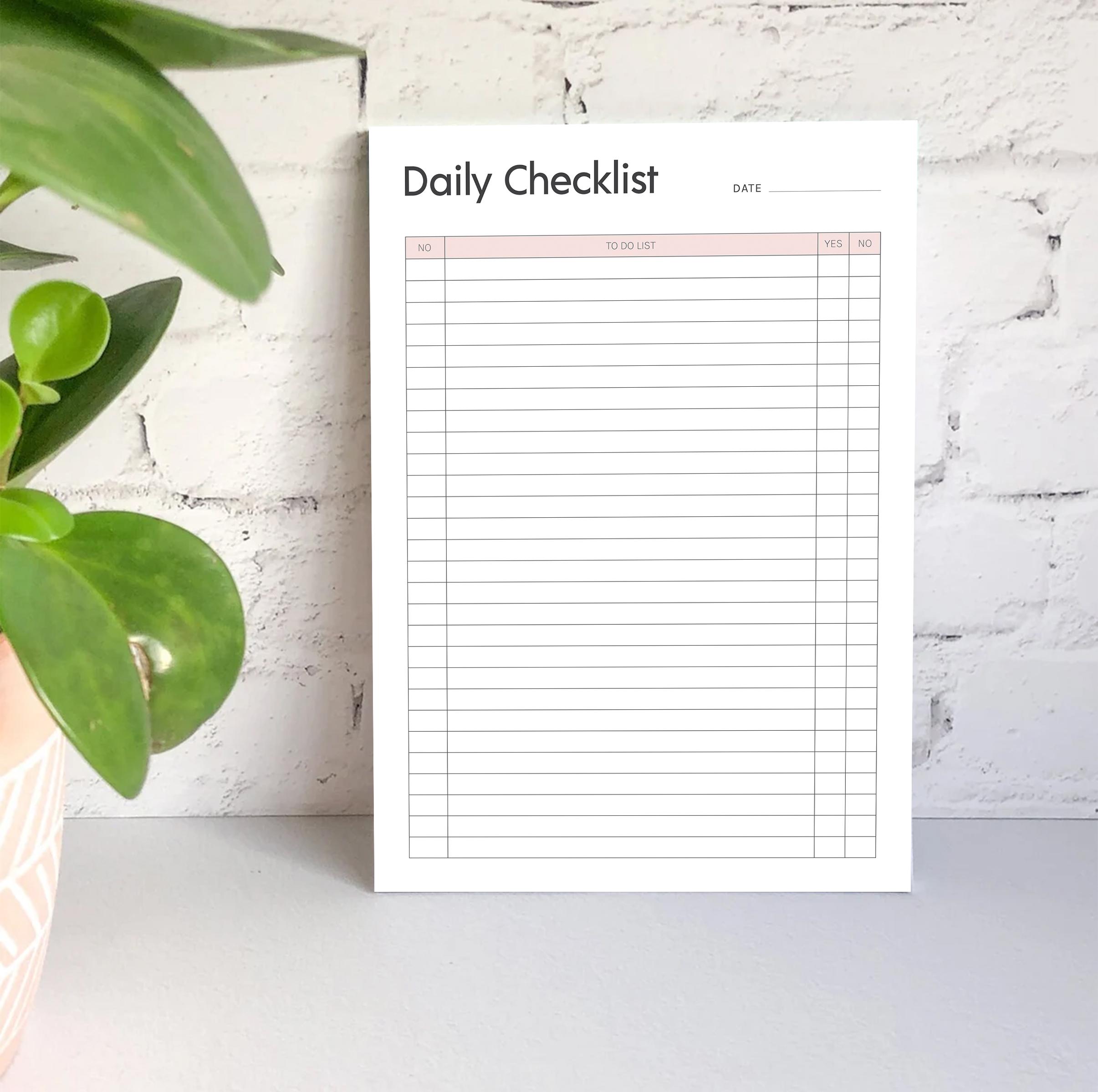 Canva Editable Daily Checklist | Weekly Checklist Template | Printable ...