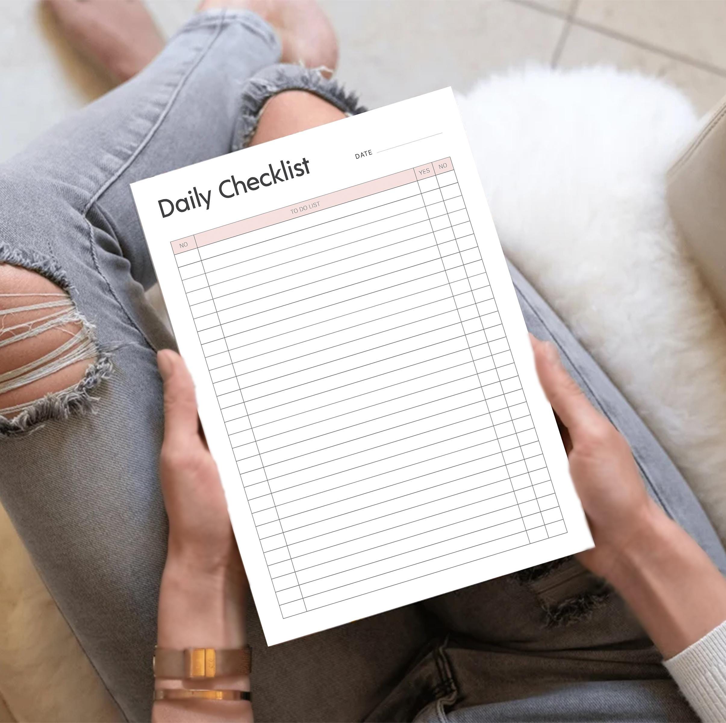 Canva Editable Daily Checklist | Weekly Checklist Template | Printable ...