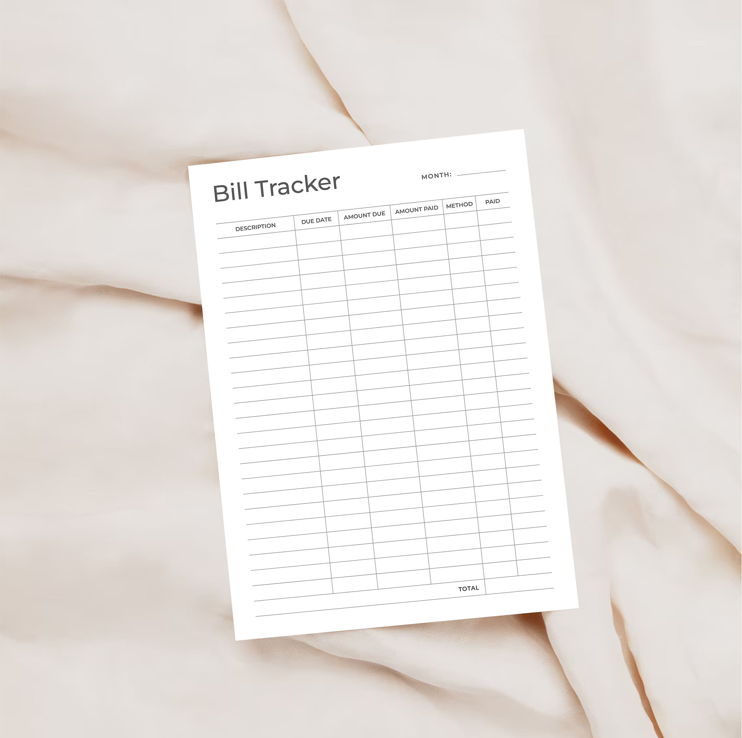 Bill Tracker, Canva & MS Word Bill Tracker Printable Template, Bill ...