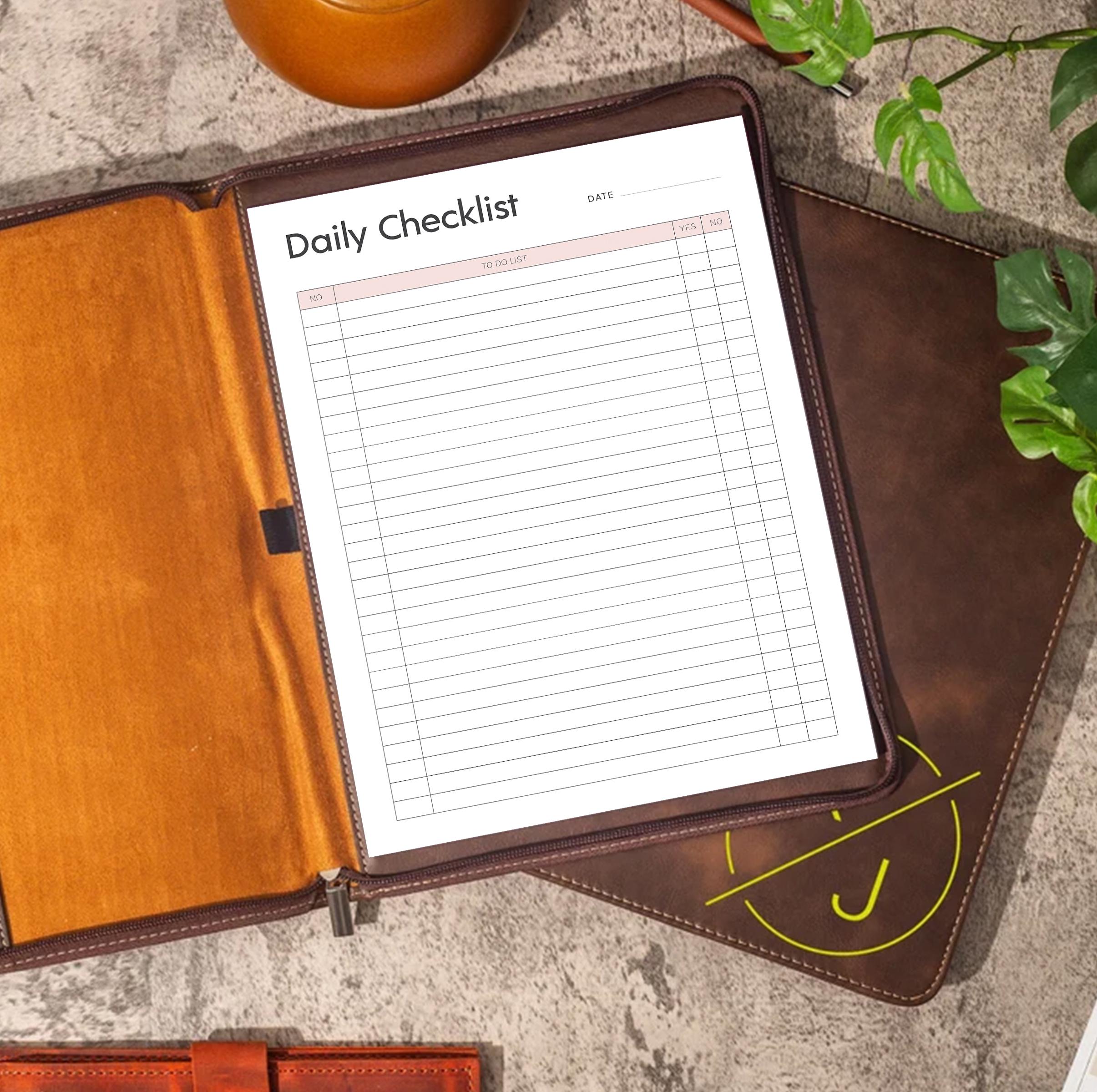 Canva Editable Daily Checklist | Weekly Checklist Template | Printable ...