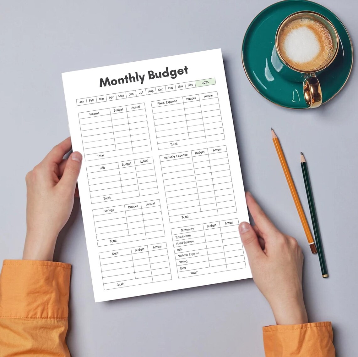 A4 Budget Printable, Monthly Budget Sheet Printable, Spending Tracker ...