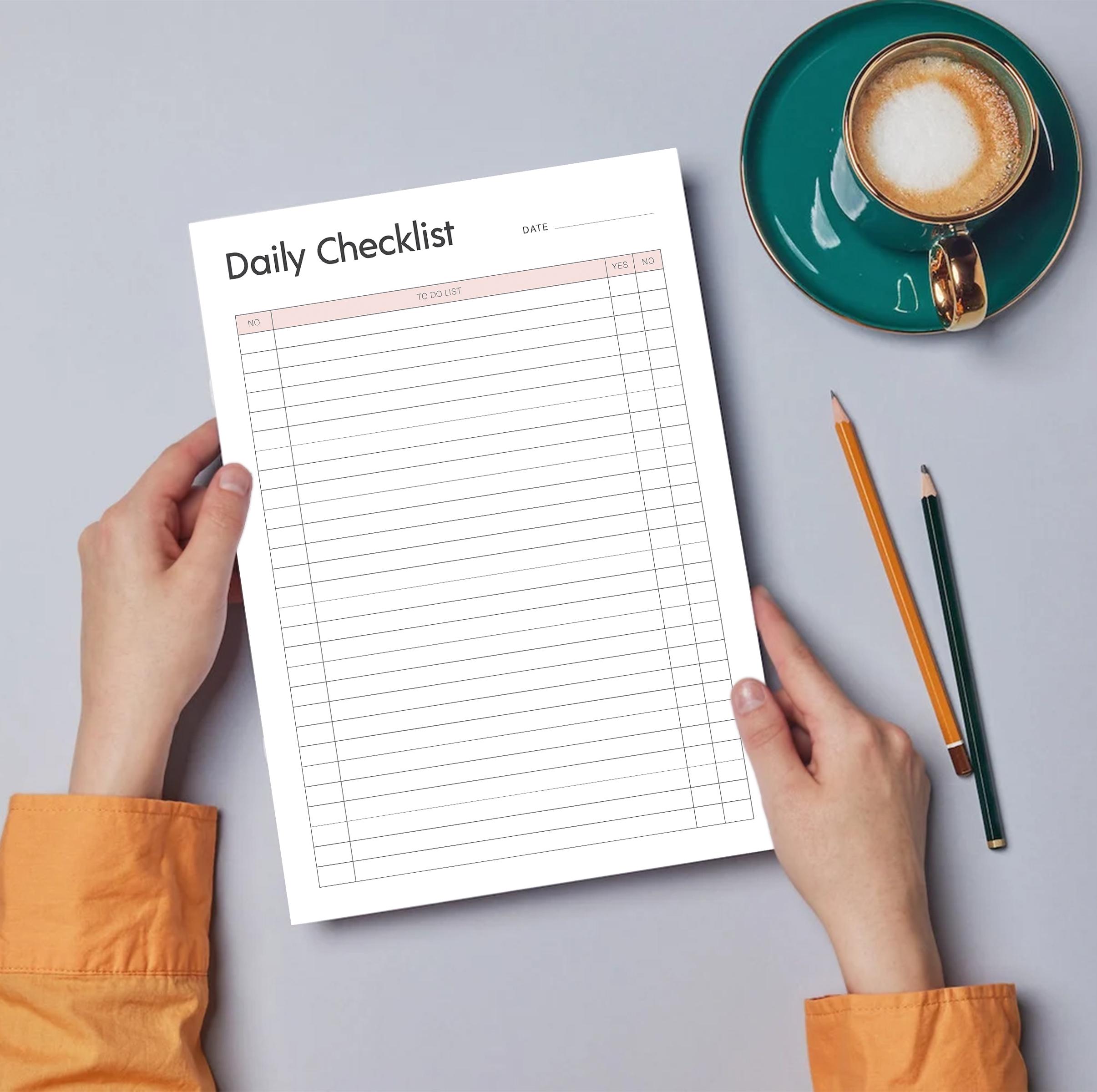 Canva Editable Daily Checklist | Weekly Checklist Template | Printable ...