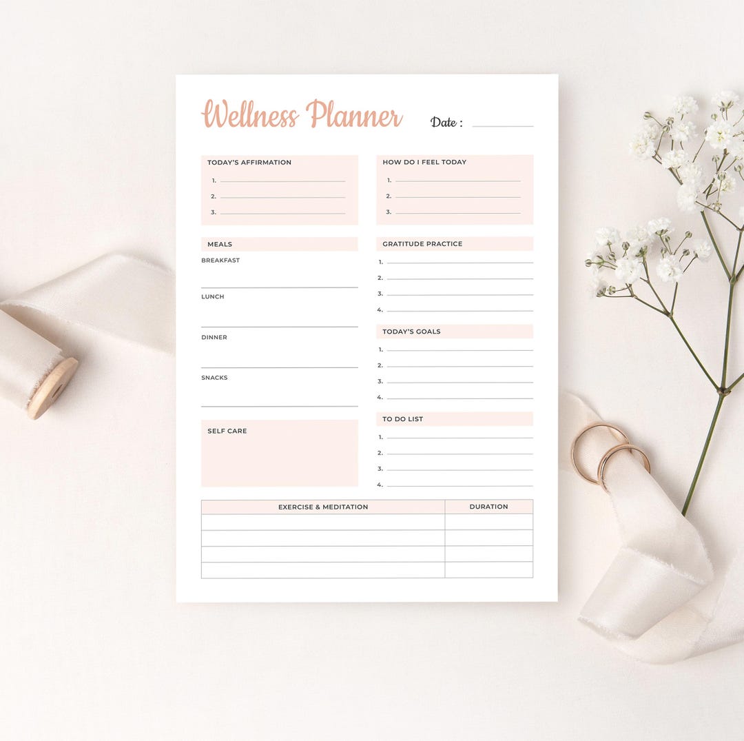 Canva Editable Health and Wellness Planner | Printable Health Planner ...