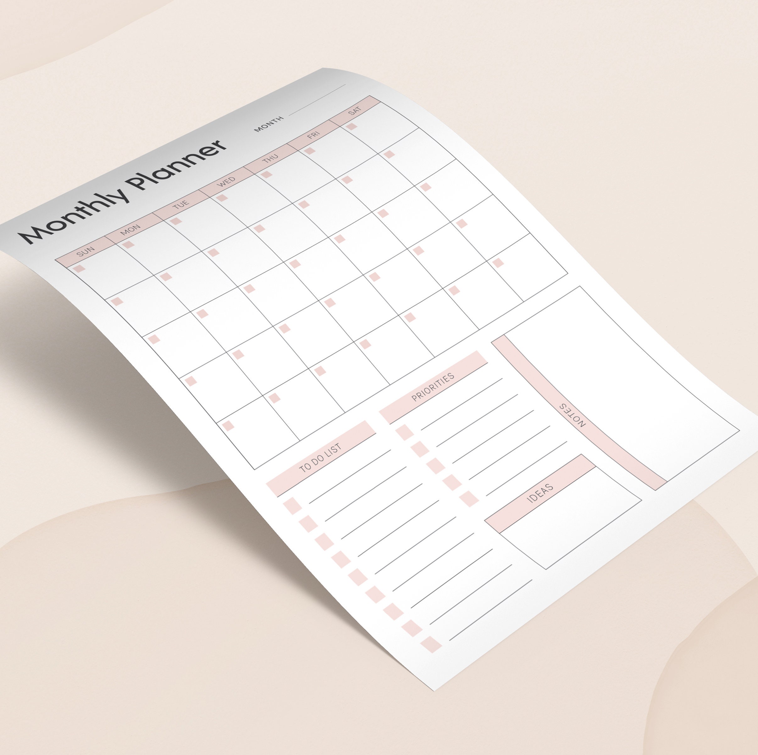 Printable Monthly Planner, Productivity Planner, Digital Planner, Work ...
