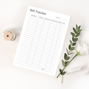 Bill Tracker, Canva & MS Word Bill Tracker Printable Template, Bill ...