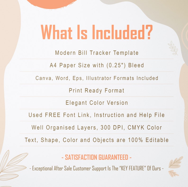 Bill Tracker, Canva & MS Word Bill Tracker Printable Template, Bill ...