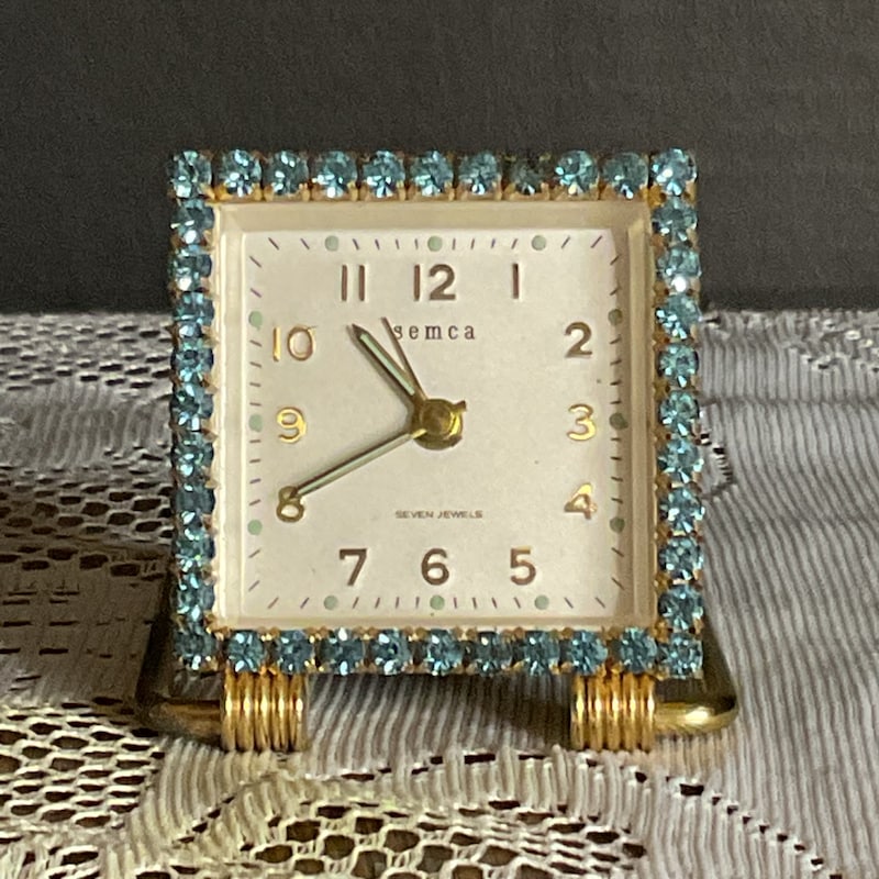 Rhinestone Clock - Etsy