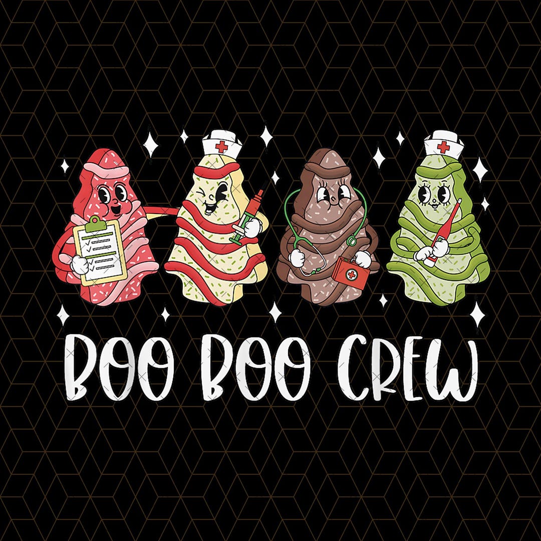 BOO BOO Crew Png, Nurse Chrismas Png, Xmas Tree Cake, Cute Nursing ...