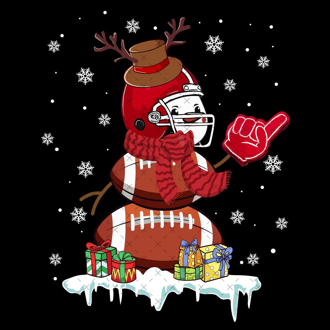 Snowman Christmas Png, Football Lover Christmas Png, Christmas Football ...
