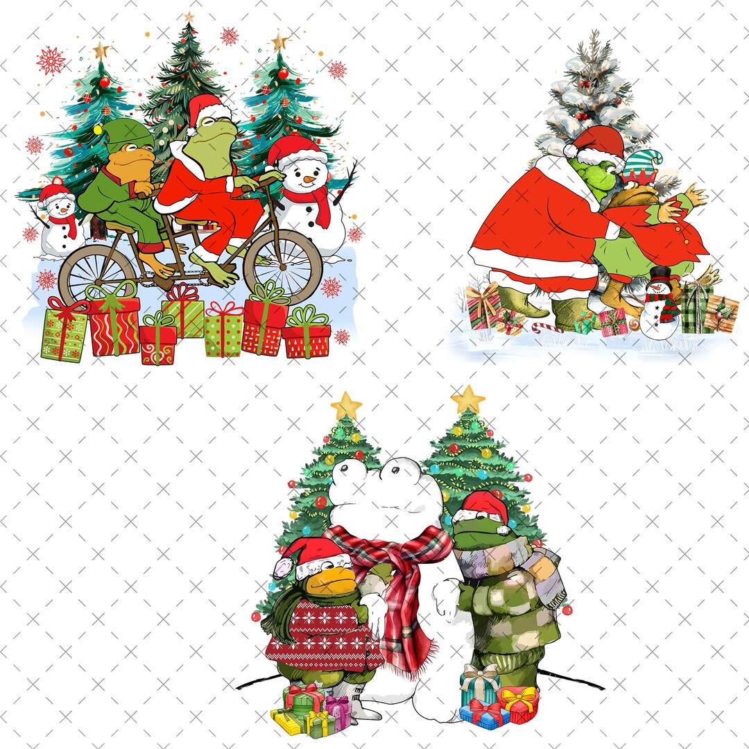 Frog and Toad Christmas Png, Frog and Toad Riding A Bike Christmas Png ...