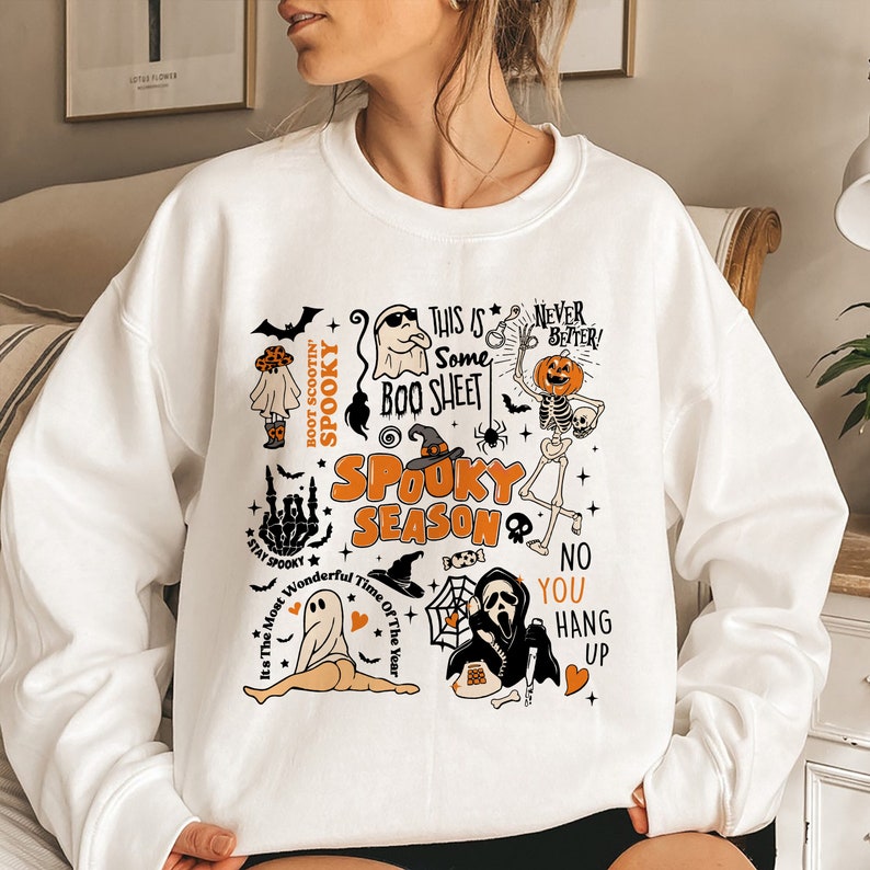 Funny Spooky Season Shirt, Funny Halloween Sweatshirt, Cute Ghost ...