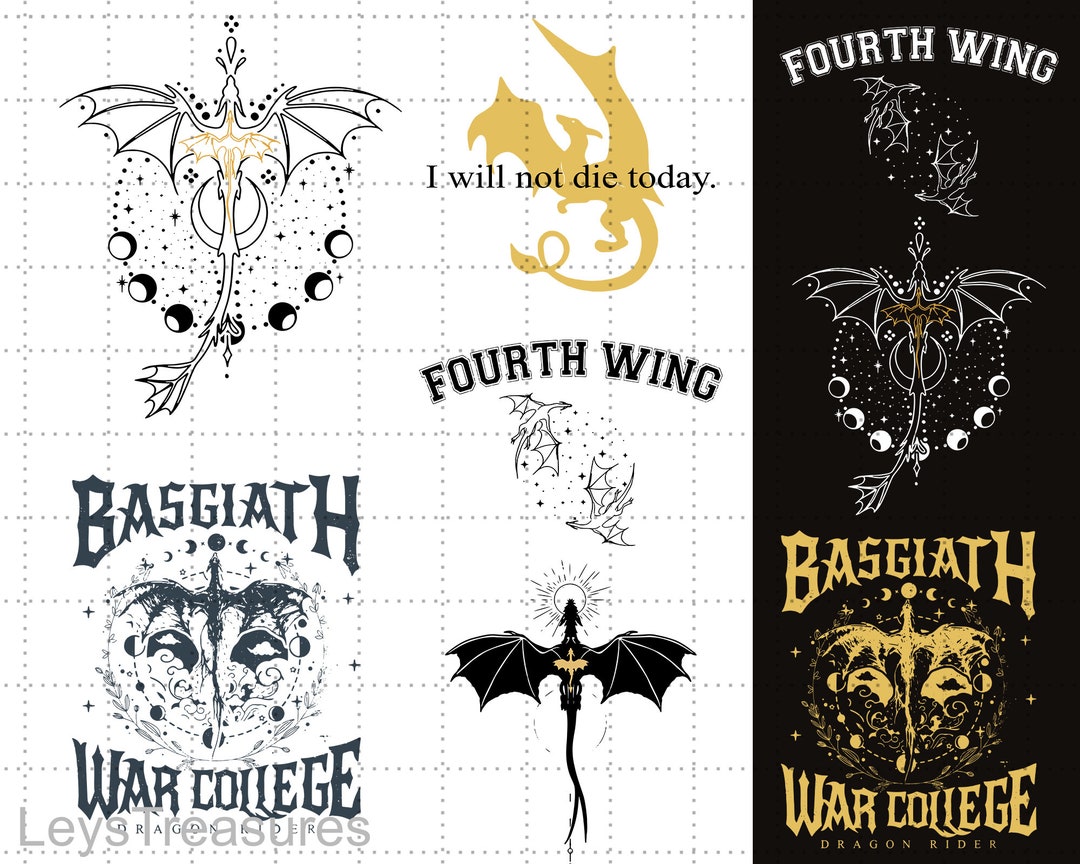 Fourth Wing Png Stencil Basgiath Digital File Rebecca Yarros - Etsy
