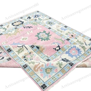 Handmade Sky Blue Rug | Quick Ship Turkish Rug 9x12 and 8x10 : Seaside ...