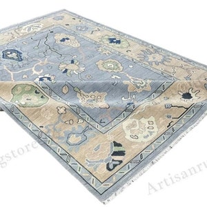 Handmade Sky Blue Rug | Quick Ship Turkish Rug 9x12 and 8x10 : Seaside ...