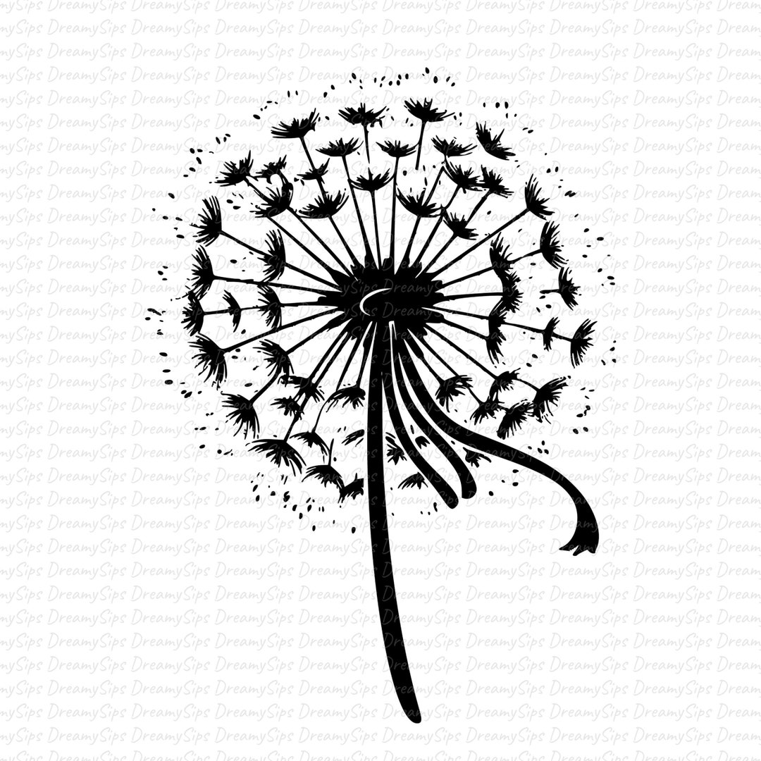 Dandelion SVG PNG Vector Files Dandelion Cut File Instant - Etsy