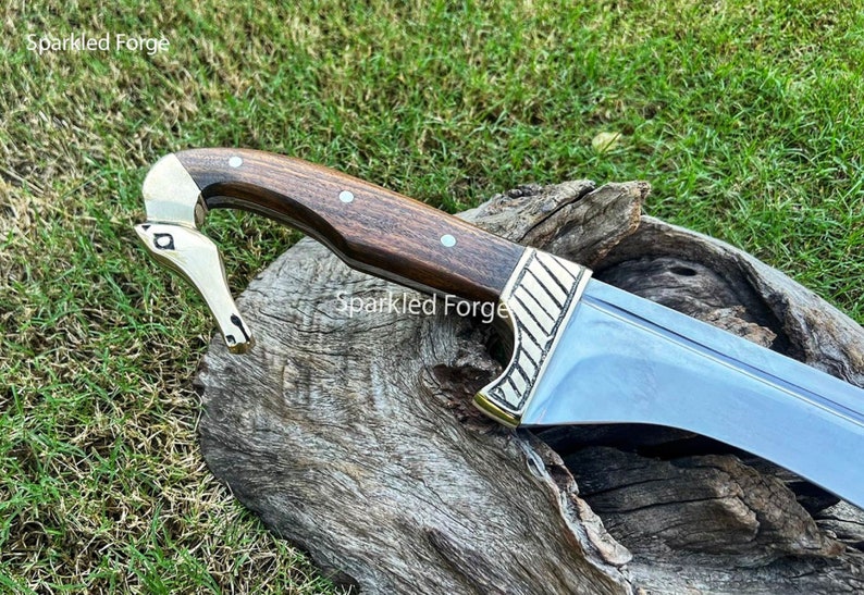 32 Inch Handmade High Carbon Steel Full Tang Iberian Falcata Sword, Battle Ready Sword With ...