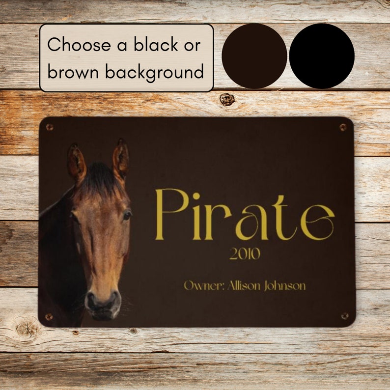 Custom Photo Horse Name Plate Personalized Horse Stall Name Sign Luxury ...