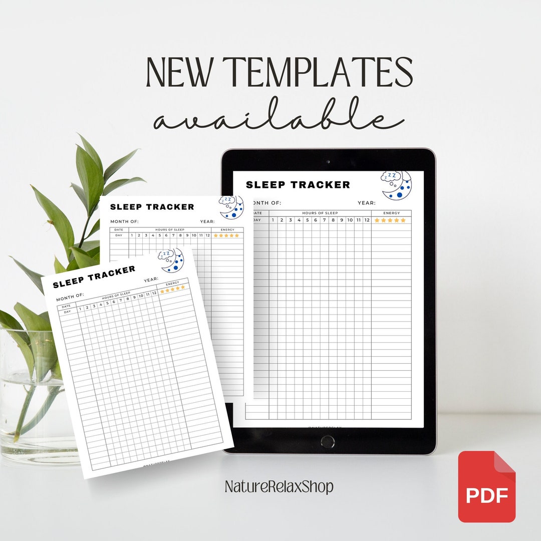 Sleep Trackers Printable for Monthly Sleep Log Sleep Quality Journal ...