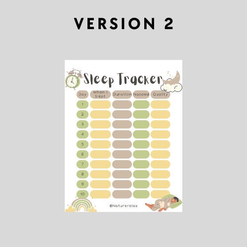 Sleep Tracker Page for Track Sleep Habit Tracker Best for Sleep ...