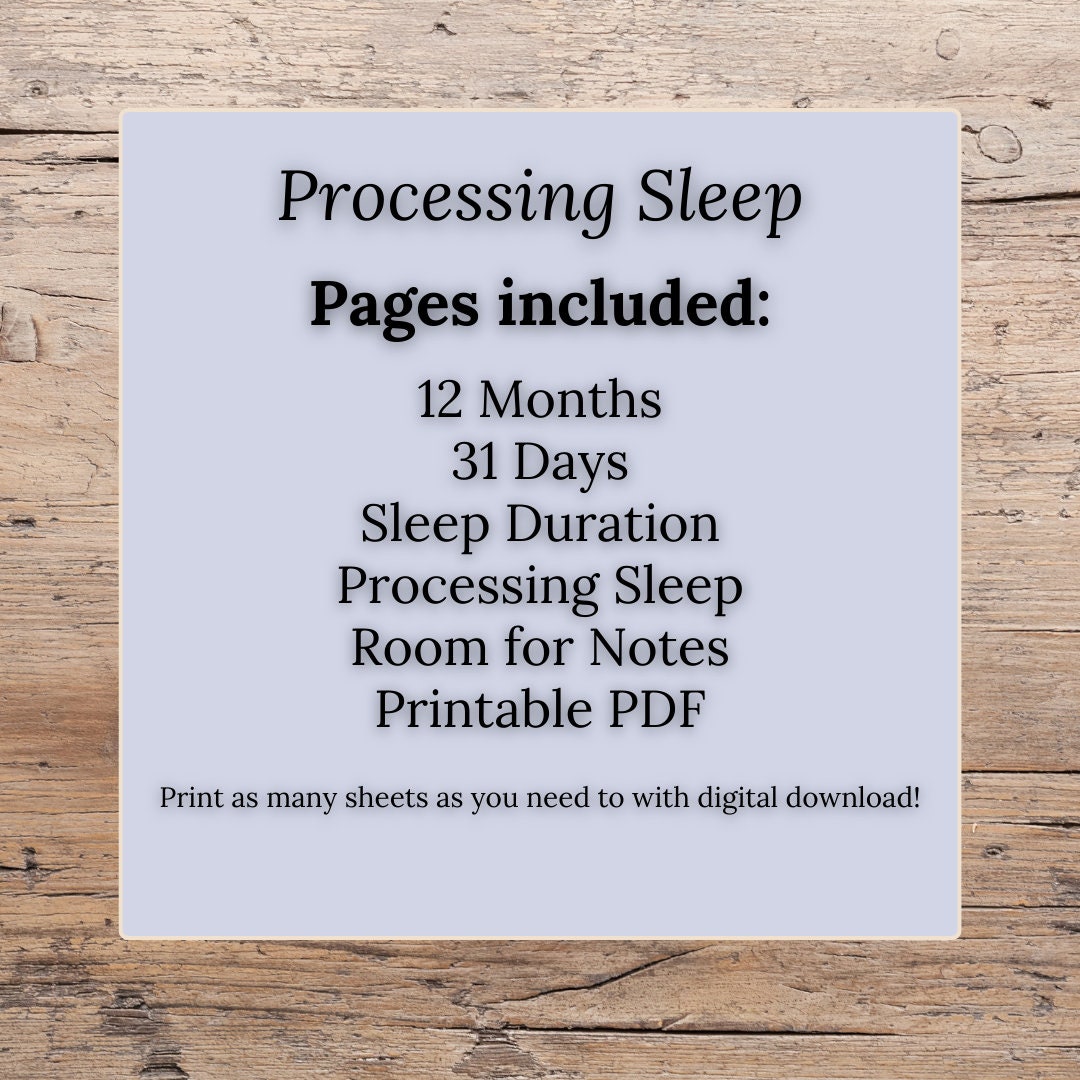 Sleep Tracker PDF Monthly Sleep Chart Design for Sleep Pages for ...