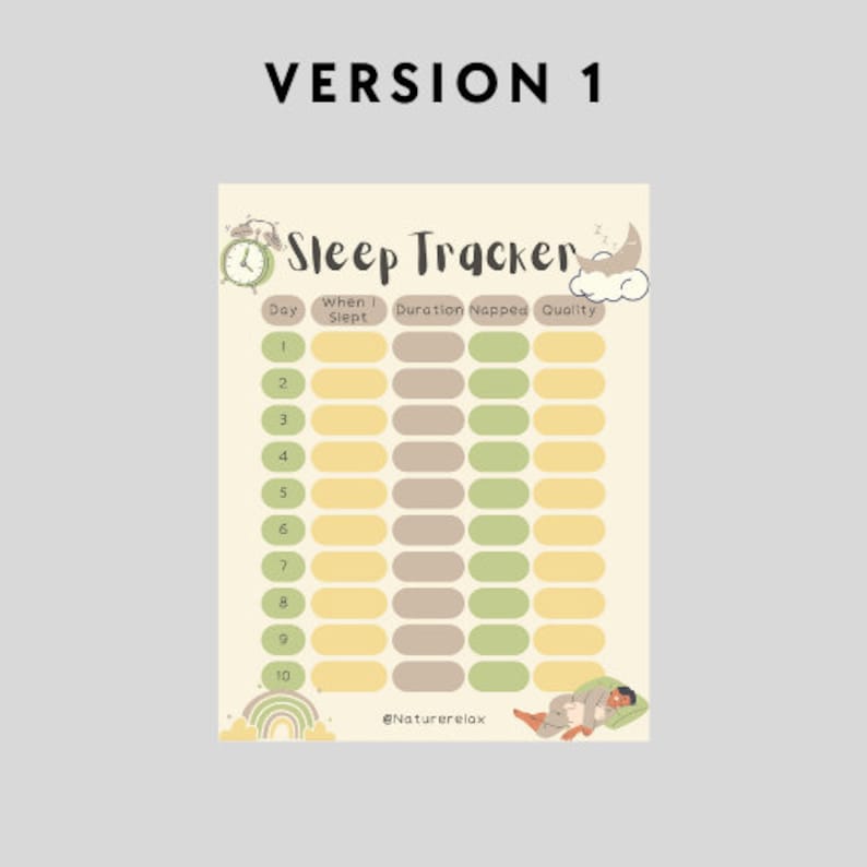 Sleep Tracker Page for Track Sleep Habit Tracker Best for Sleep ...