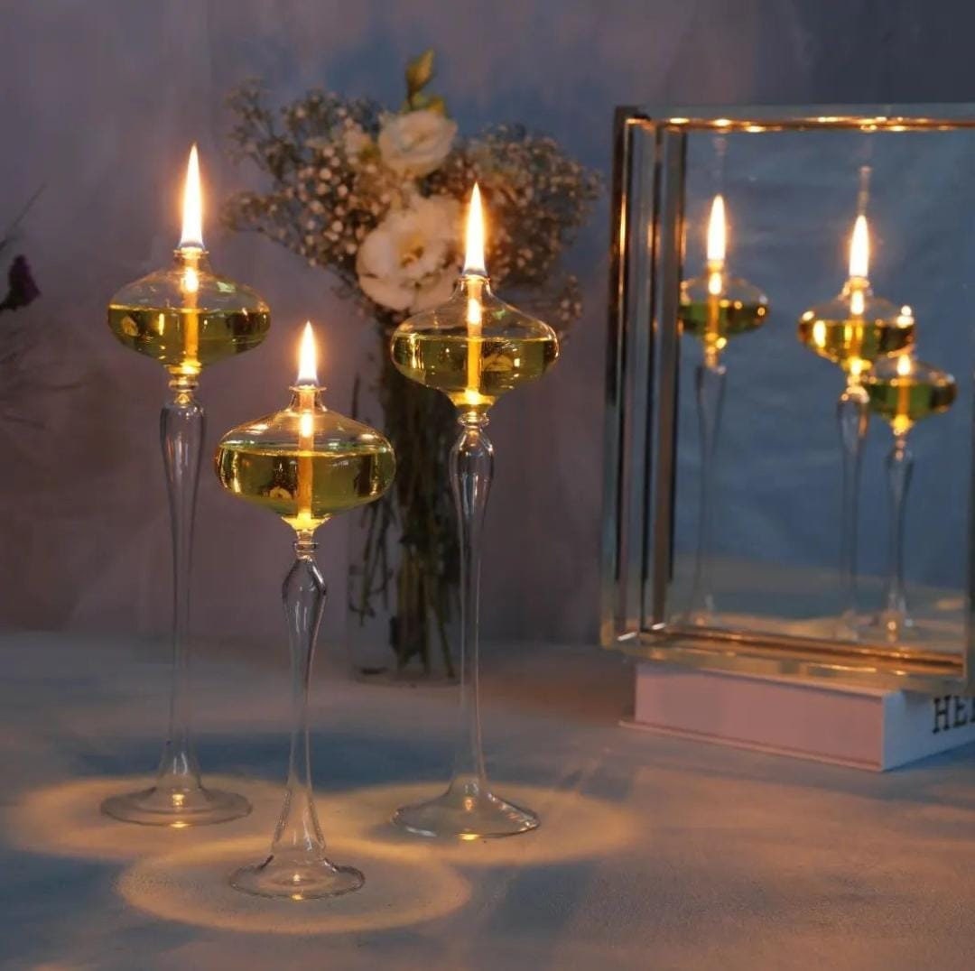Decorative Modern Glass Oil Candle Set - Etsy