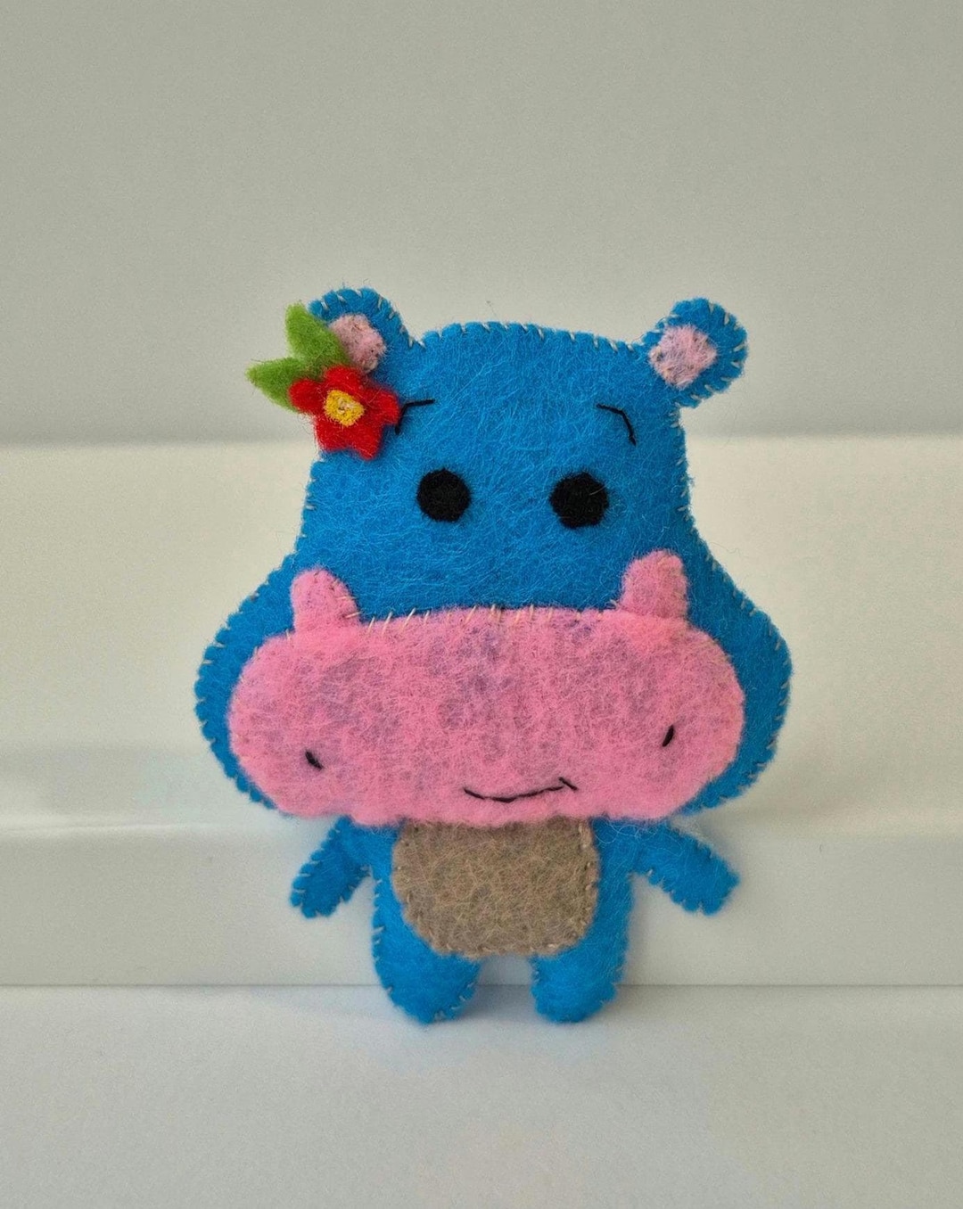 Felt Hippo Sewing Pattern PDF. Cute Felt Hippopotamus Tutorial ...