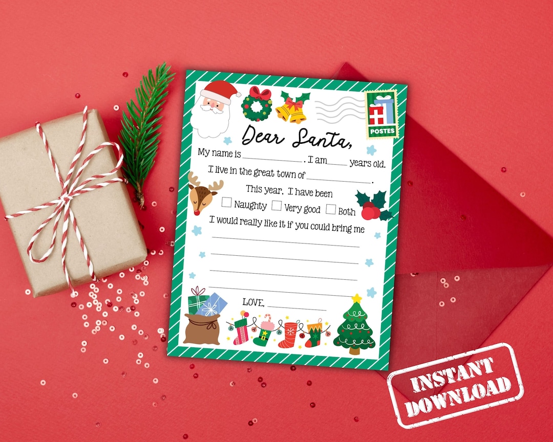 Printable Christmas Wish List for Kids, Holiday Wish List, Family, Xmas ...