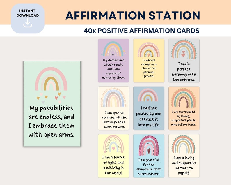 Printable Daily Affirmations Positive Affirmation Mental - Etsy