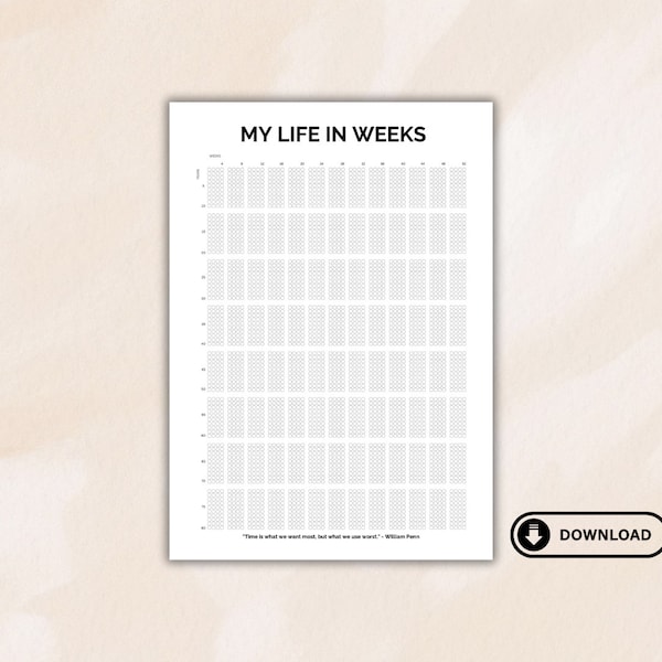 Life in Weeks Poster - Etsy