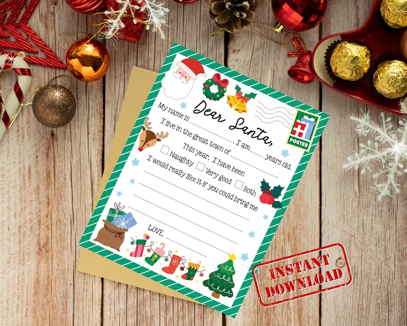 Printable Christmas Wish List for Kids, Holiday Wish List, Family, Xmas ...