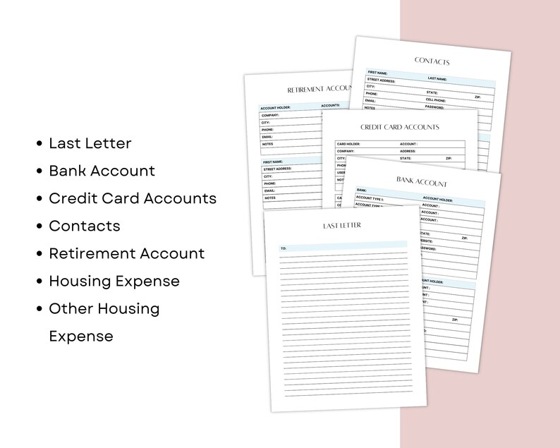 Emergency Binder Printable and Fillable, in Case of Emergency Printable ...