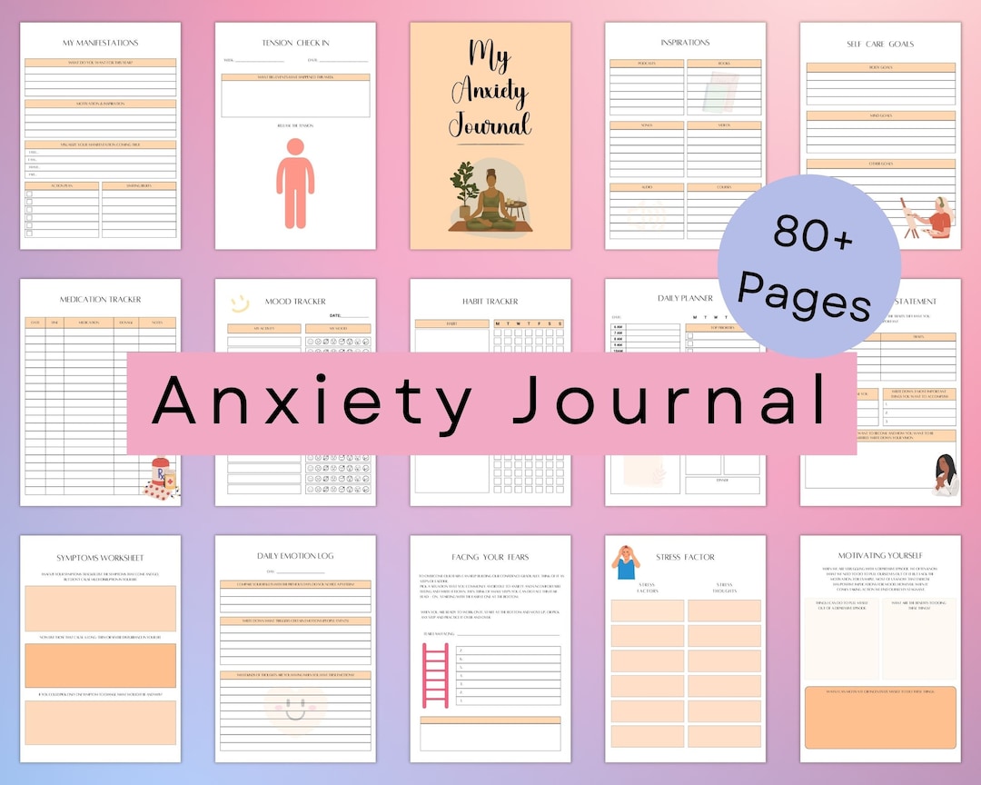 Printable Anxiety Journal, Therapy Journal, Anxiety Relief, Mental ...