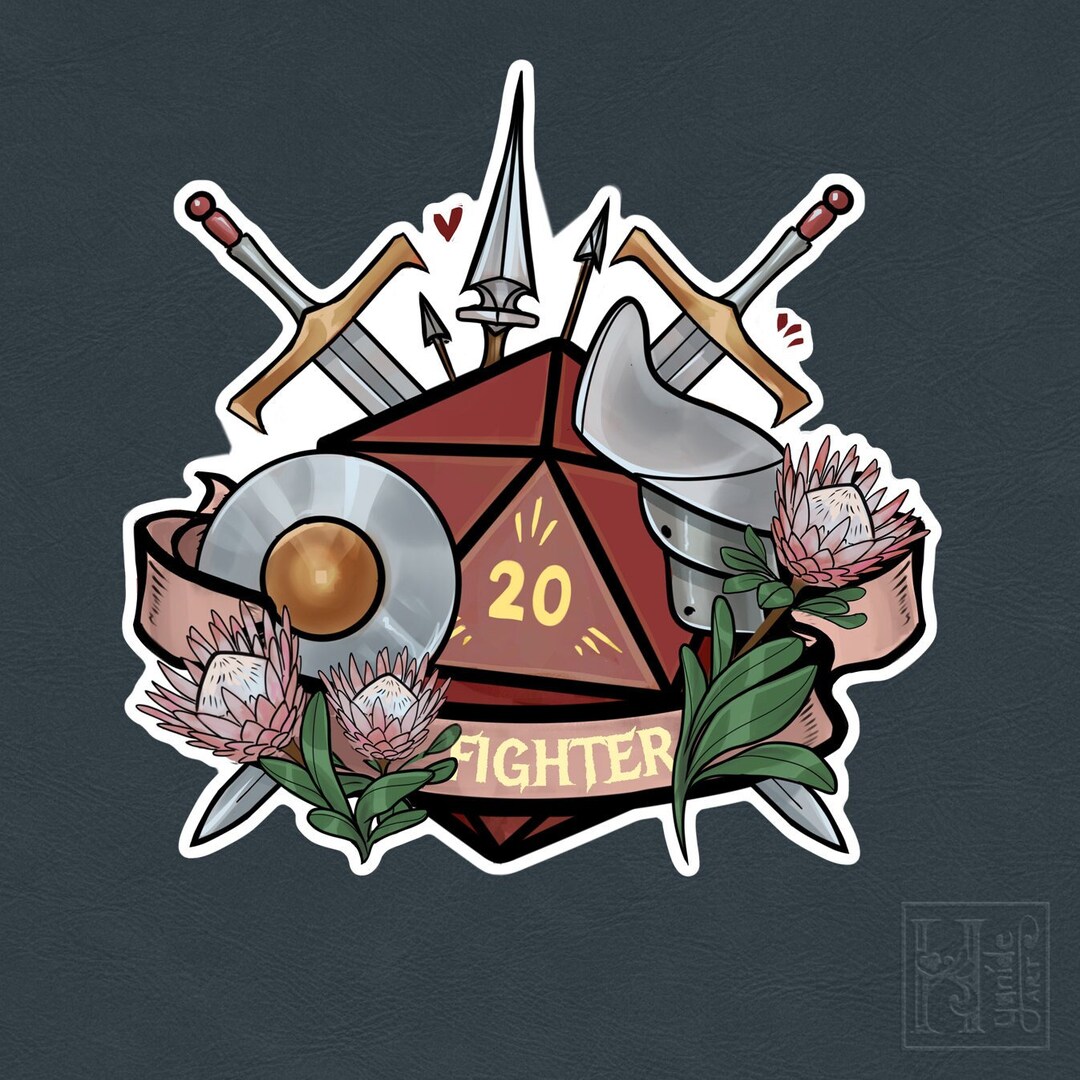 FIGHTER Dnd Dice Sticker - Etsy