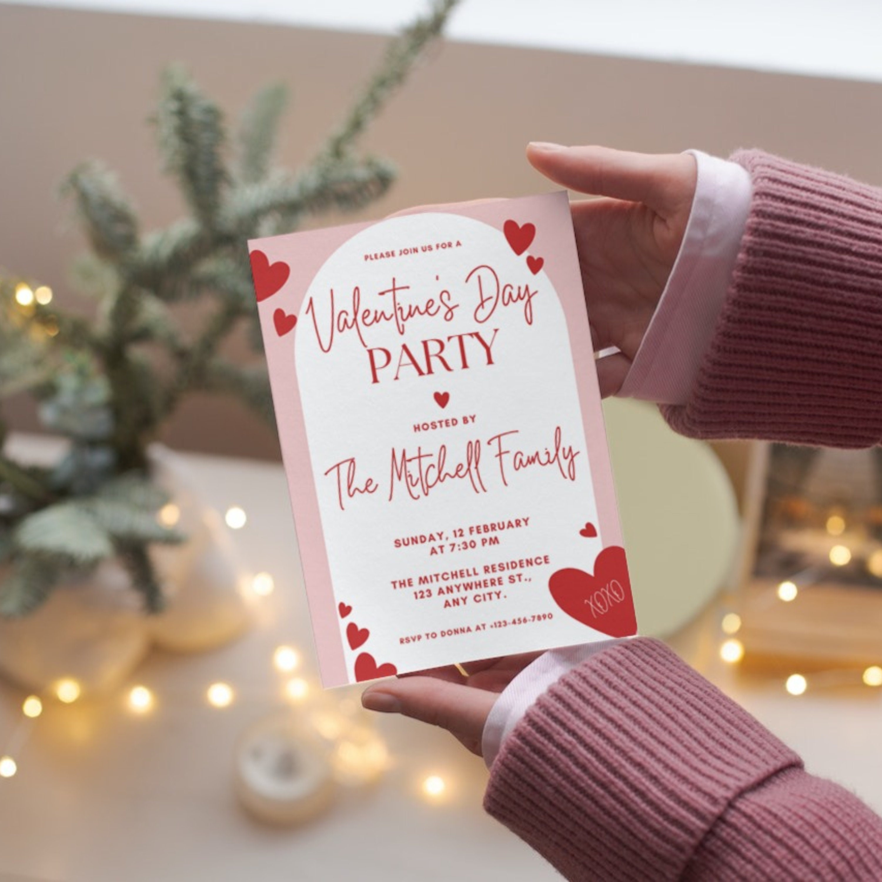 Editable Digital Valentine Party Invitation Canva Template, Valentines ...