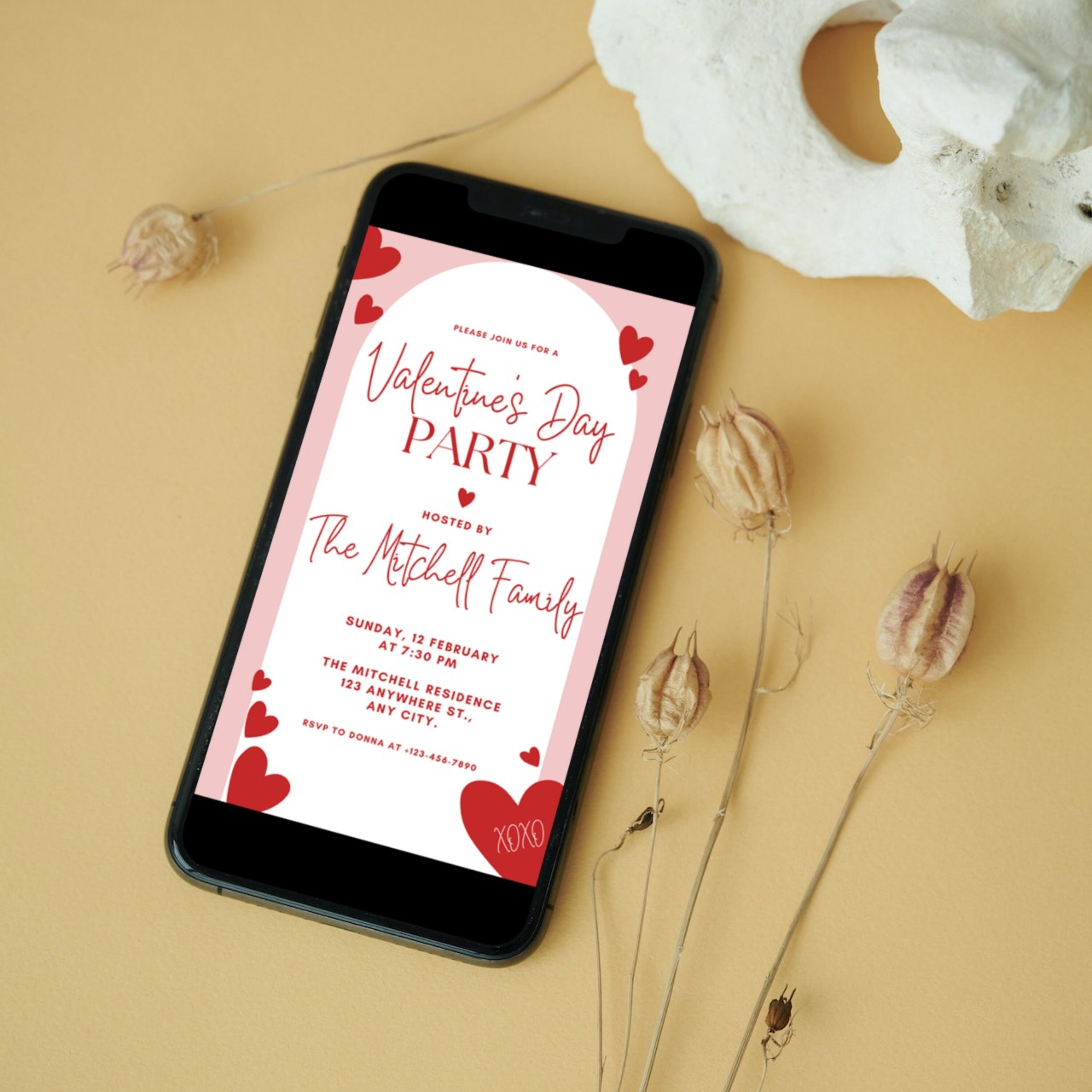 Editable Digital Valentine Party Invitation Canva Template, Valentines ...
