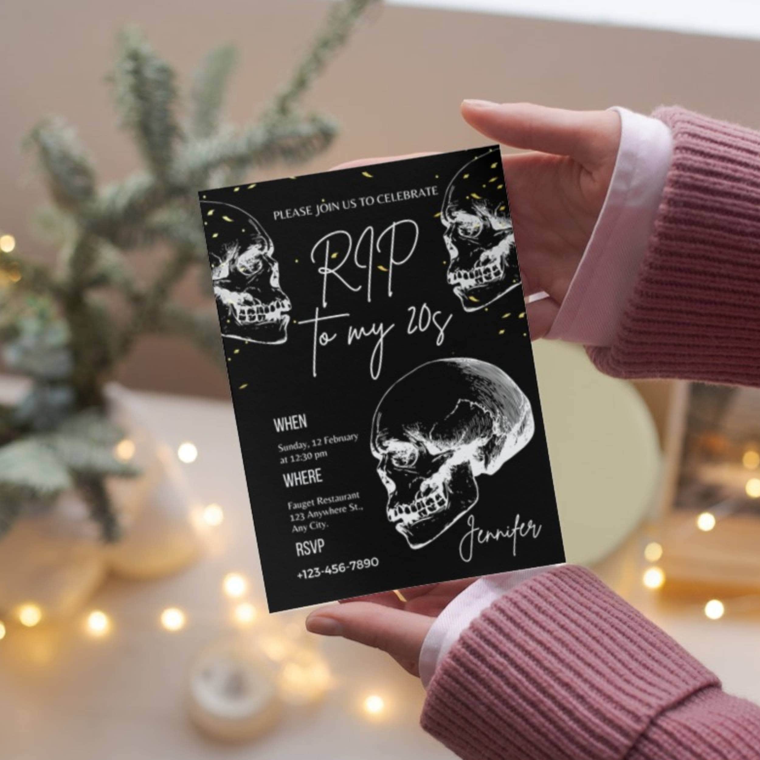 Death to My 20s Party Invitation Editable Template Halloween - Etsy