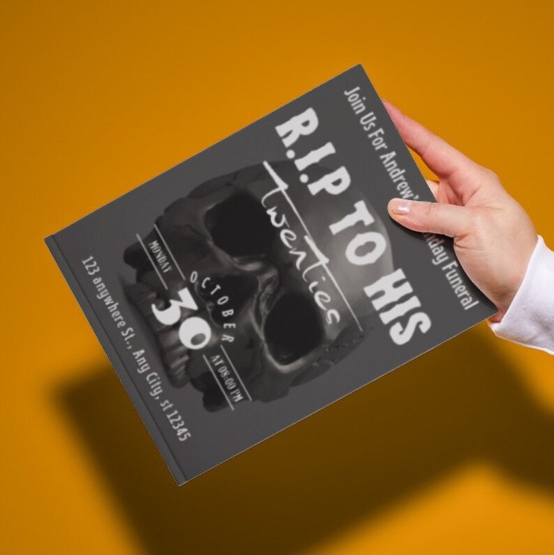 Death to My 20s Party Invitation Editable Template, Rip 30s Invitation ...