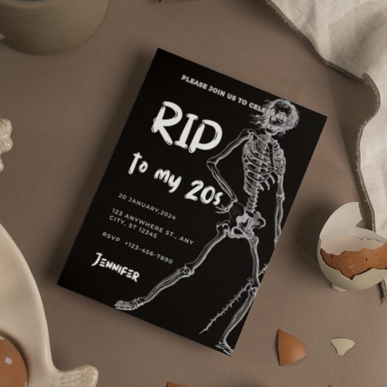 Rip to My 20s Editable Birthday Invitation Template, Rip 20s Invitation ...