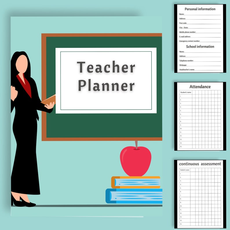 Teacher Planner Printable Teacher Binder Black Marble - Etsy