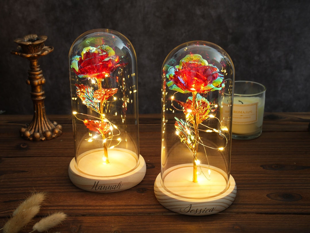 Engraved Eternal Rose LED Light,custom Rose LED Light,anniversary Gift ...