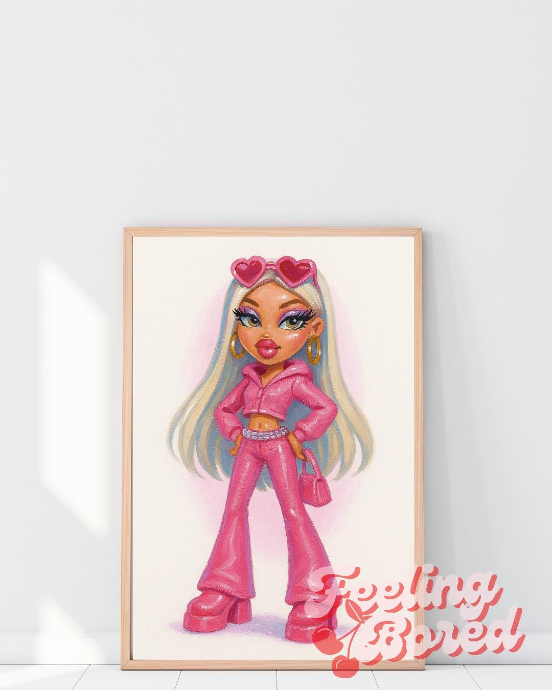 Y2K Fashion Girl Digital Print - Bratz Inspired Wall Art - Pink Aesthetic Room Decor - A3 ...