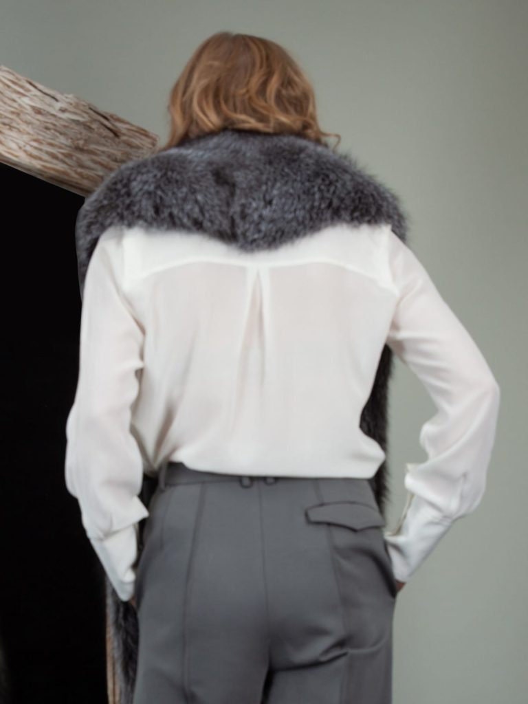 Royal Luxury Saga Silver Fox Fur Keyhole Long Collar - Etsy