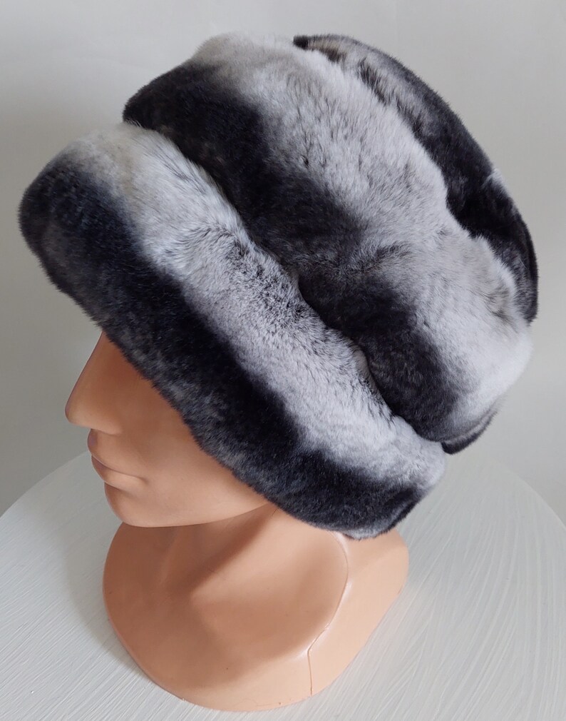 Luxury Rex Rabbit Fur Hat in Gray - Etsy