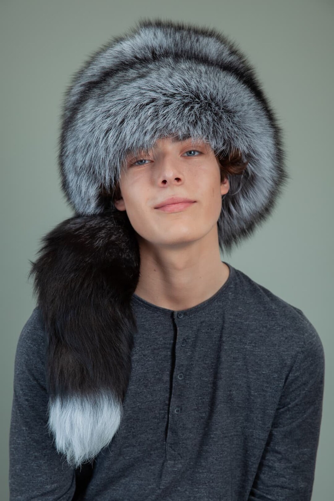 Luxury & Georgious Saga Silver Fox Fur Hat Classic Round - Etsy