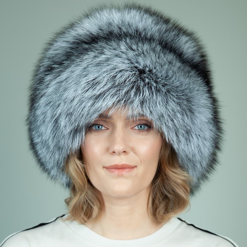 Luxury & Georgious Saga Silver Fox Fur Hat Classic Round - Etsy